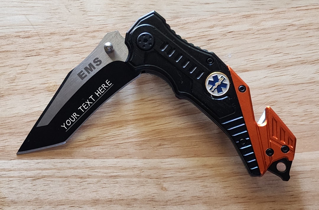 EMT Pocket Knife ,640 EMT, Laser Engraved, Personalized Wedding Grooms ...