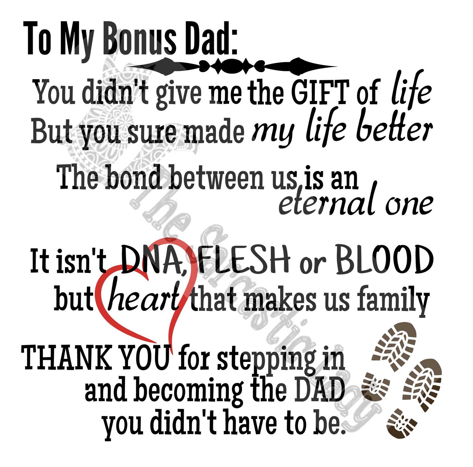 To My Bonus Dad SVG - Etsy
