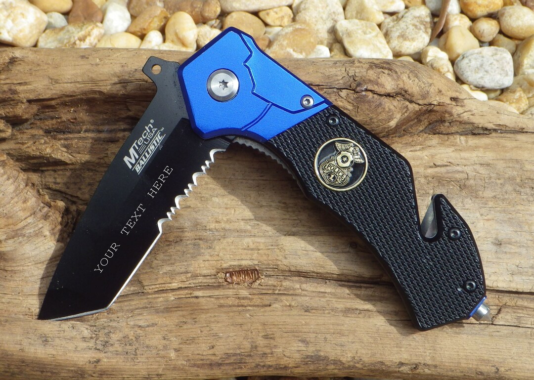 Police Pocket Knife 836 PD, Laser Engraved, Personalized Wedding Grooms ...