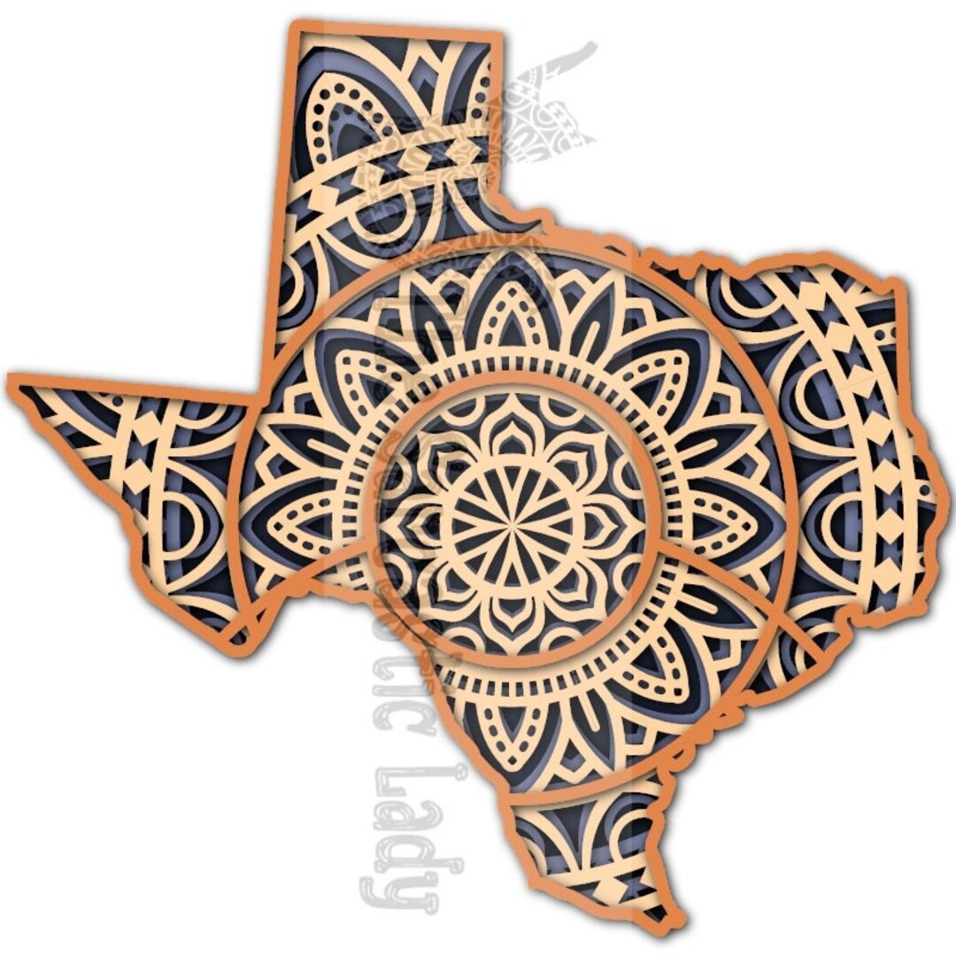 State of Texas Mandala and Outline Svgs - Etsy