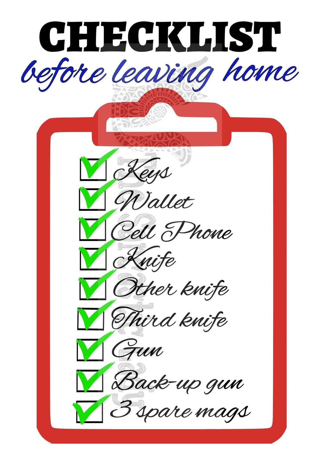 Checklist Before Leaving Home SVG - Etsy