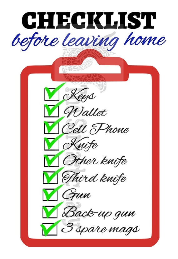 Checklist Before Leaving Home SVG | Etsy