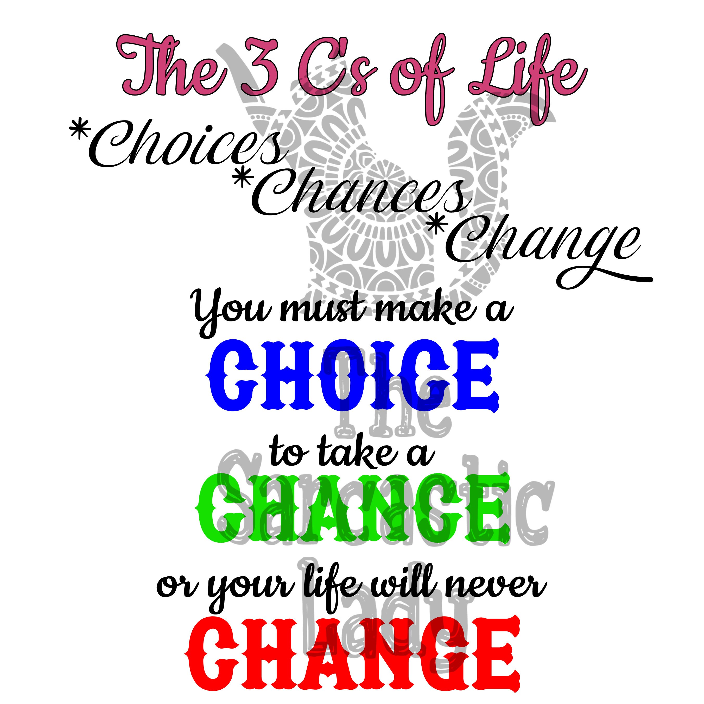 The 3 C's of Life SVG - Etsy