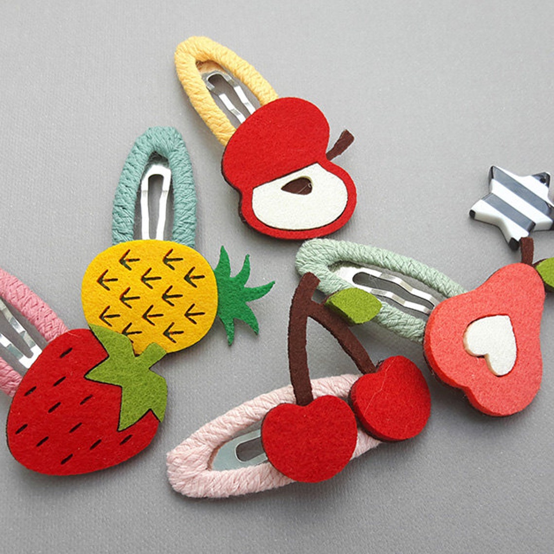 Handmade Felt Fruits Hair Clip Snap Clipcute Hair Clips - Etsy
