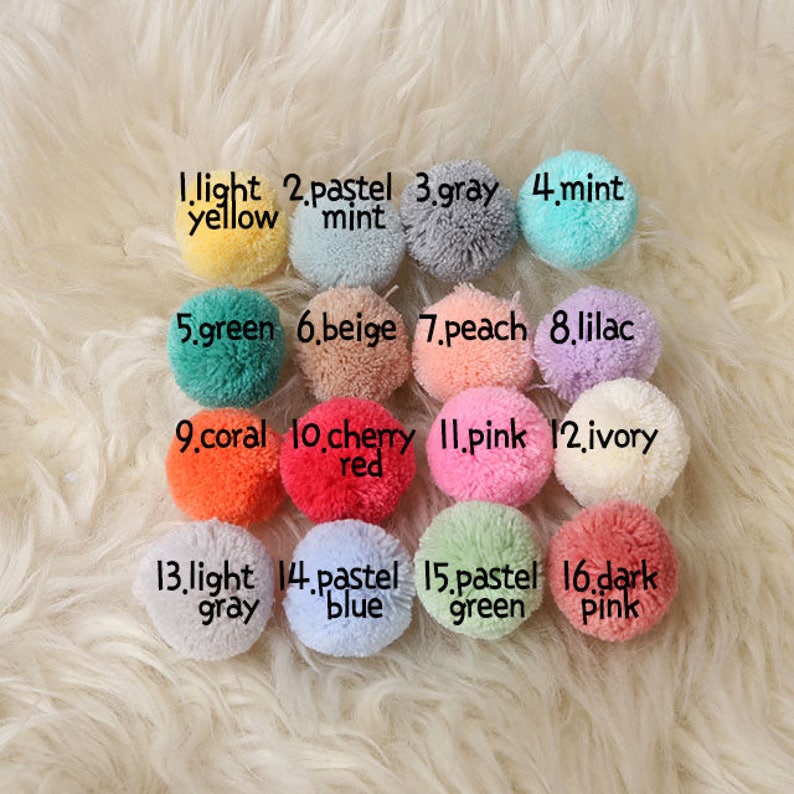 1.23cm Pom Poms in Your Choice of Colors-yarn Pom - Etsy