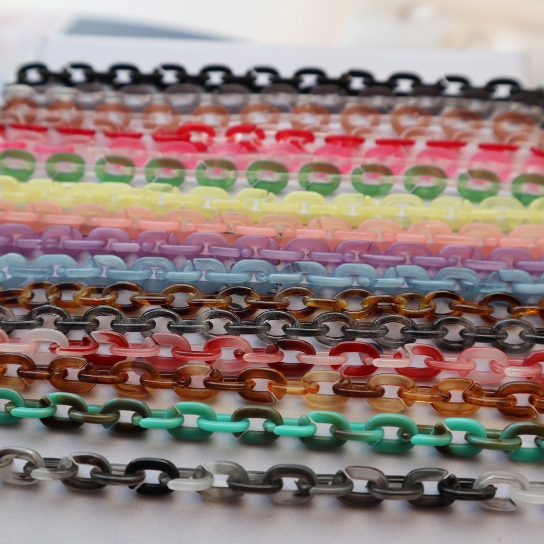 23"(60cm) Acrylic Chain,leopard Acrylic Mini Chain for DIY Necklaces ...