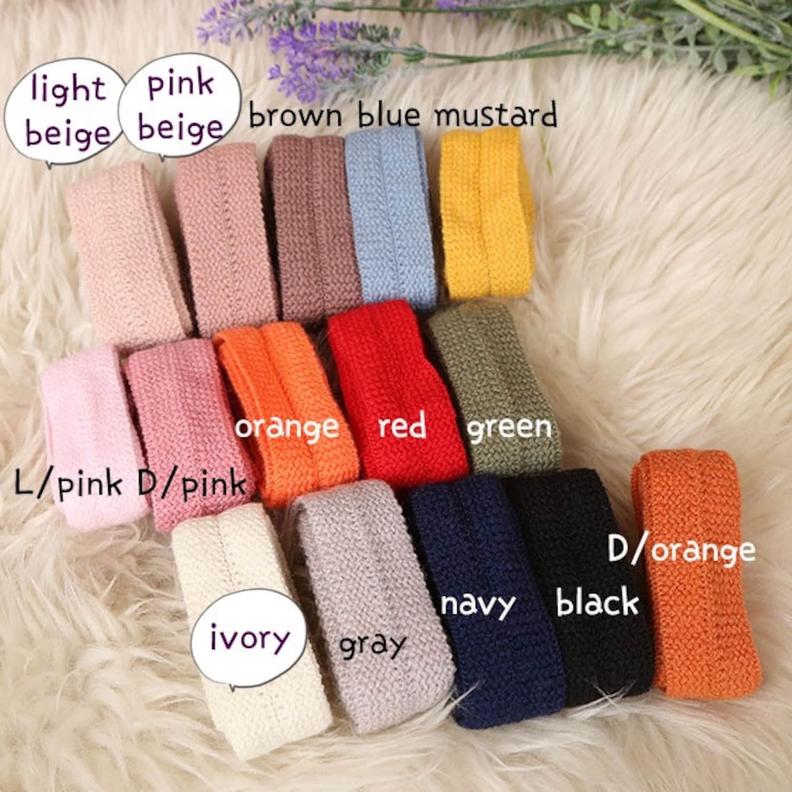 1.2" Wool Ribbon-knitted Ribbon Tape 16color-craftt Supplies-wool ...