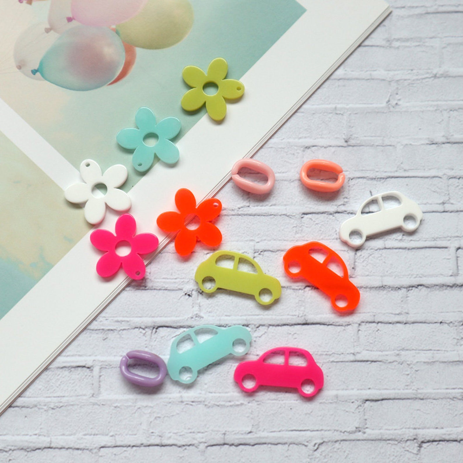 Acrylic Flower Car Charms Acrylic Flower Car Acrylic Charm - Etsy