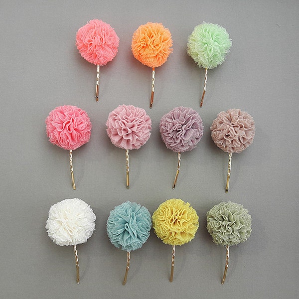 Pom Pom Hair Clip - Etsy