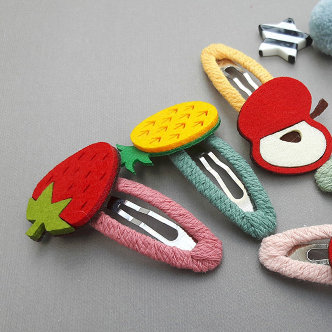 Handmade Felt Fruits Hair Clip Snap Clipcute Hair Clips - Etsy