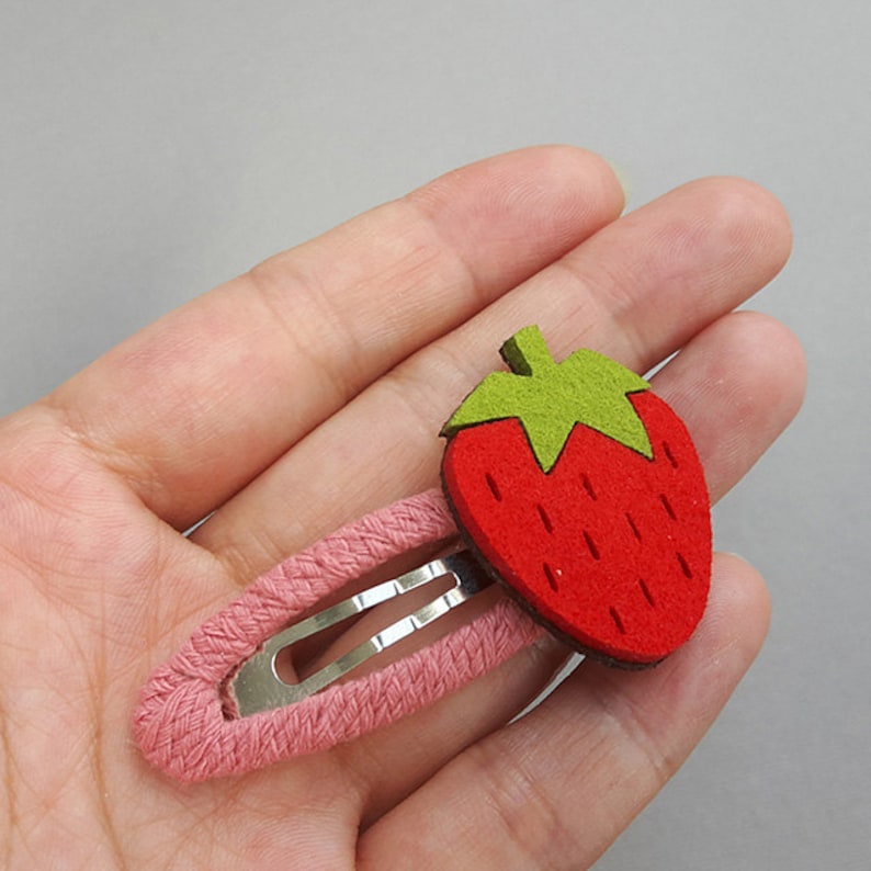 Handmade Felt Fruits Hair Clip, Snap Clip,cute Hair Clips, Fruits Hair ...
