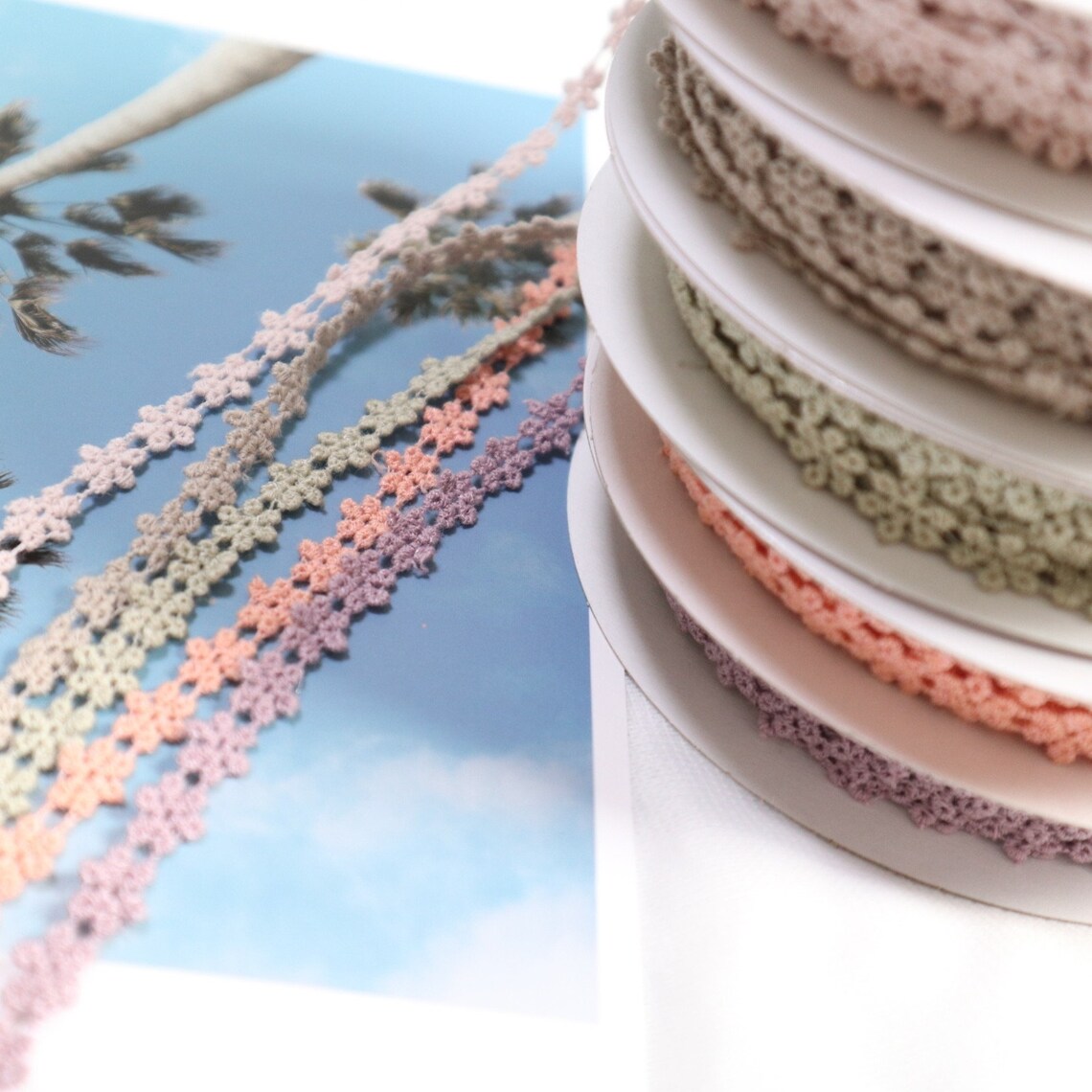 Flower Lace Trimdaisy Floral Cotton Lacesmall Flower Lace | Etsy