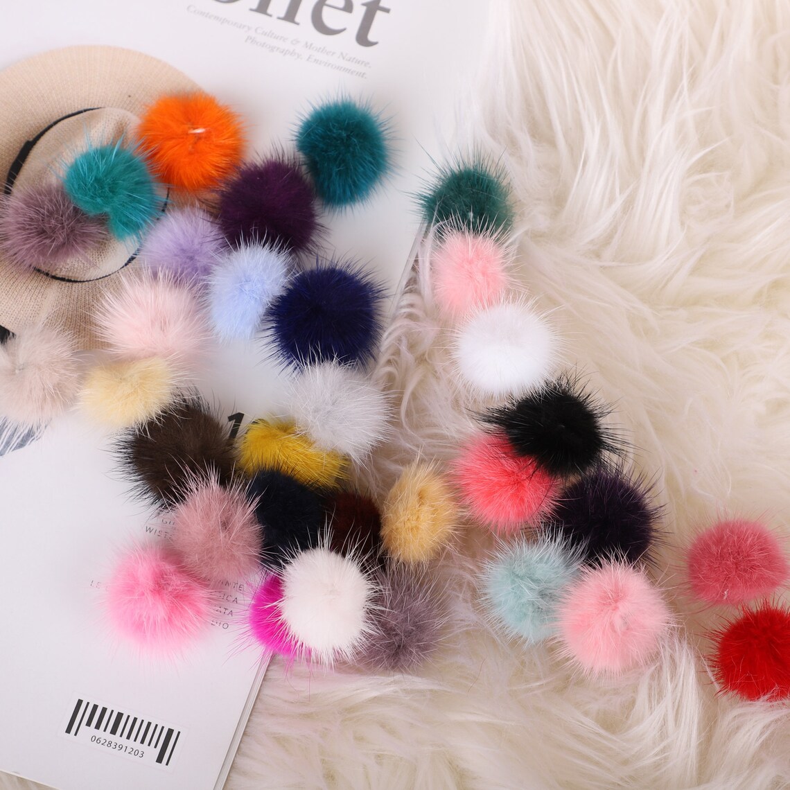 31color 3cm Mink Fur Ball in Your Choice of Colors-mink Pompoms-mini ...