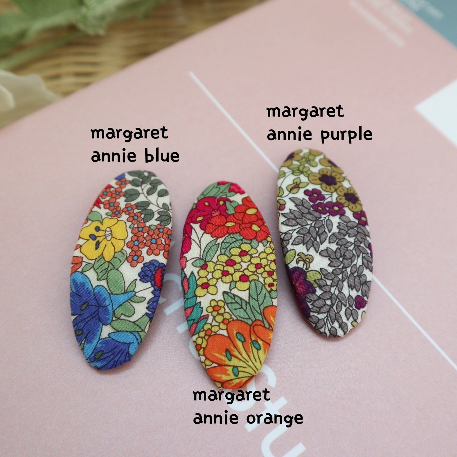 6cm Liberty Fabric Snap Clip,mini Liberty Fabric Covered Hairpins for ...