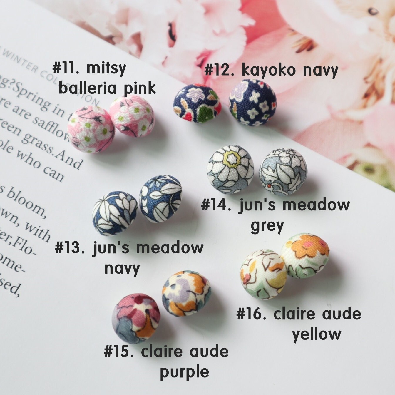 5 Buttons in Pack,liberty Fabric Covered Buttons,liberty Button,liberty ...