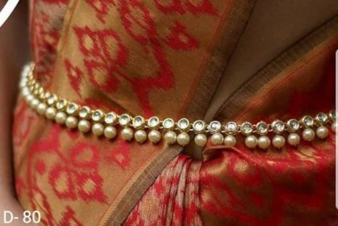 Stunning Kundan Saree Chain, Kamarbandh, Bridal Waist Chain, Pearl ...