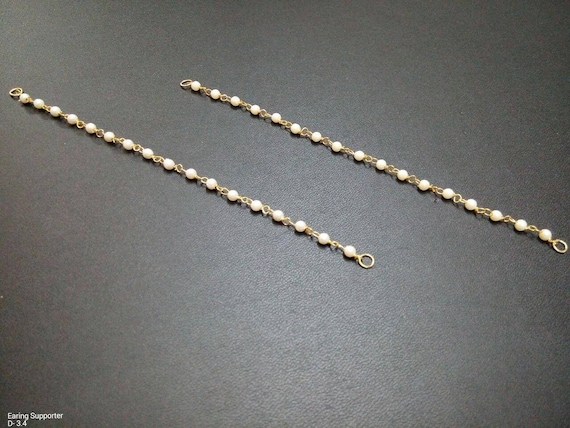 Kaan Chain Pearl Kaan chain Kundan Ear supports Ear | Etsy