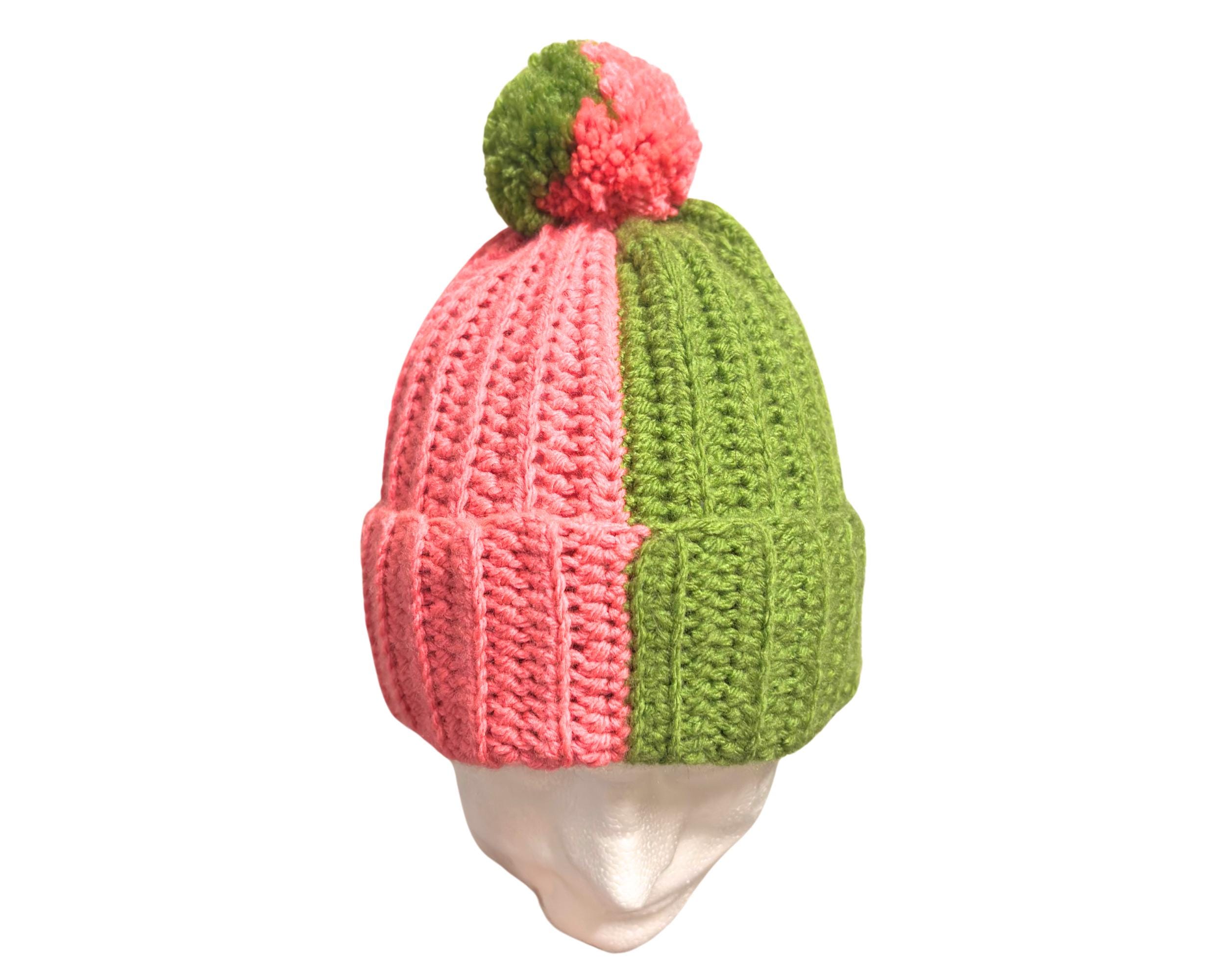 Pink and Green Wicked Inspired Beanie With Pom Pom | Unique Gift ...