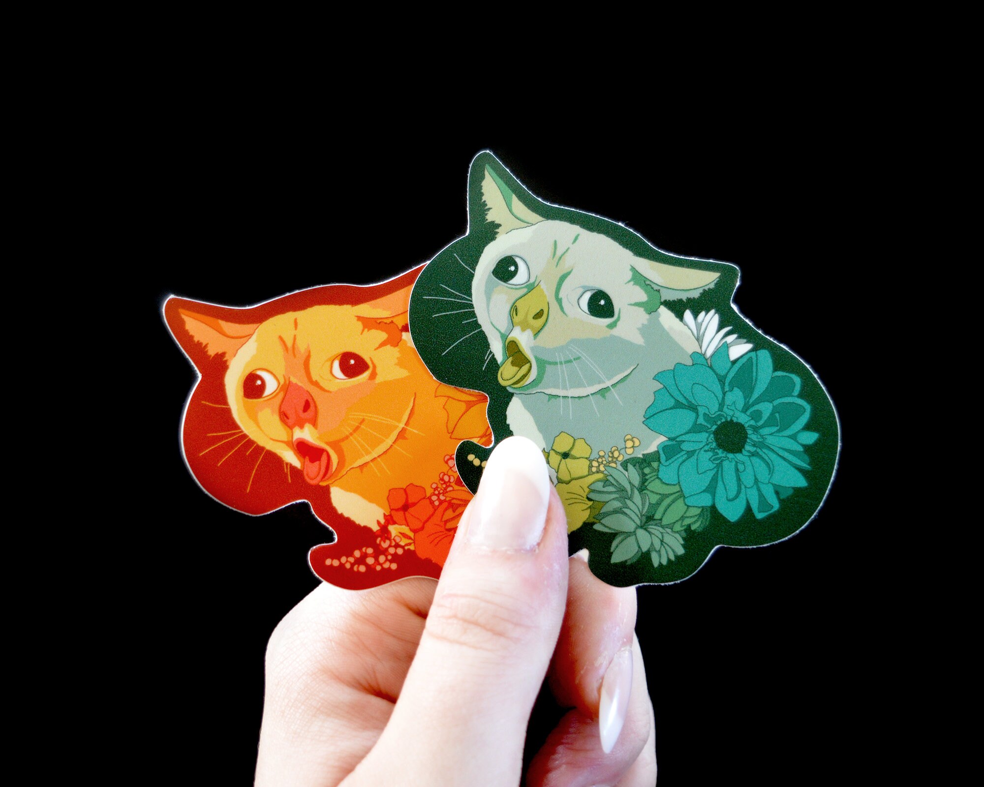 Cat Pack Stickers Vol. 2 Kot Table Cat Coughing Cat - Etsy