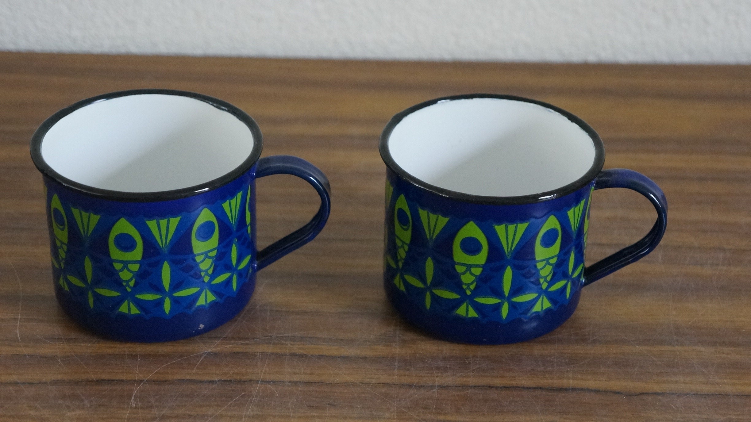 Arabia Finel Kay Franck Style Finnish Finland Vintage 60s Enamel Cups ...