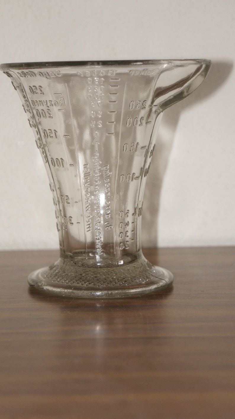 Antique Measuring Mug,press Glass,measuring Scale,antique Measuring Cup ...