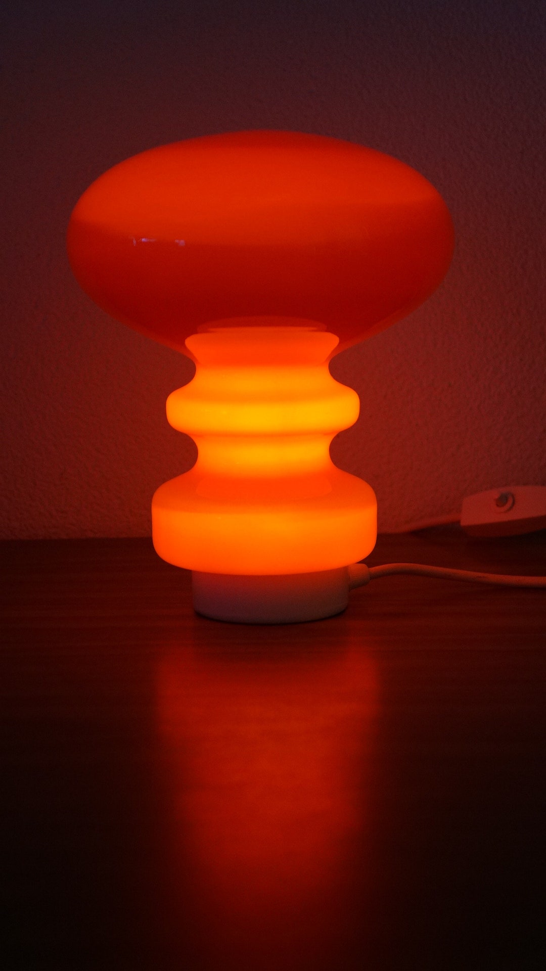Mushroom Red Vintage Retro Design Desk Table Lamp Murano Peill - Etsy