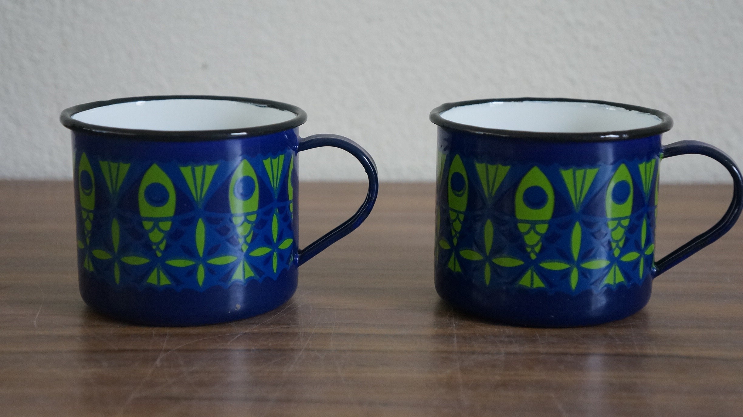 Arabia Finel Kay Franck Style Finnish Finland Vintage 60s Enamel Cups ...