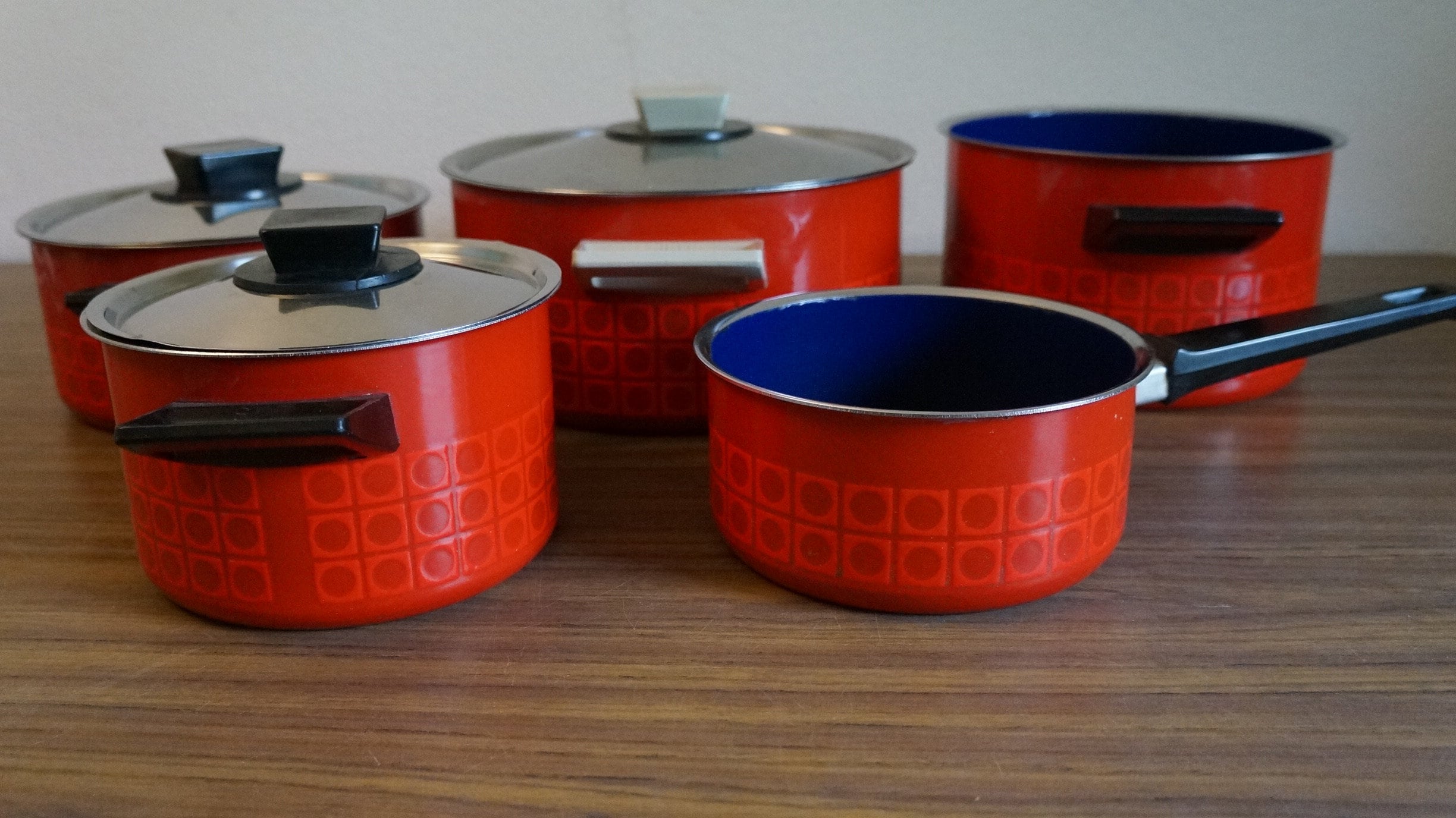 Silit Enamel 60 s German Silit Enamelware Pan Set Retro Pop Art Vintage Pan Set Etsy UK