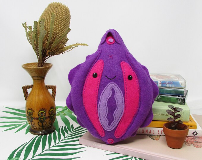 Vulva Plushy Purple And Magenta Hand Sewn Feminist Art Yoni Art