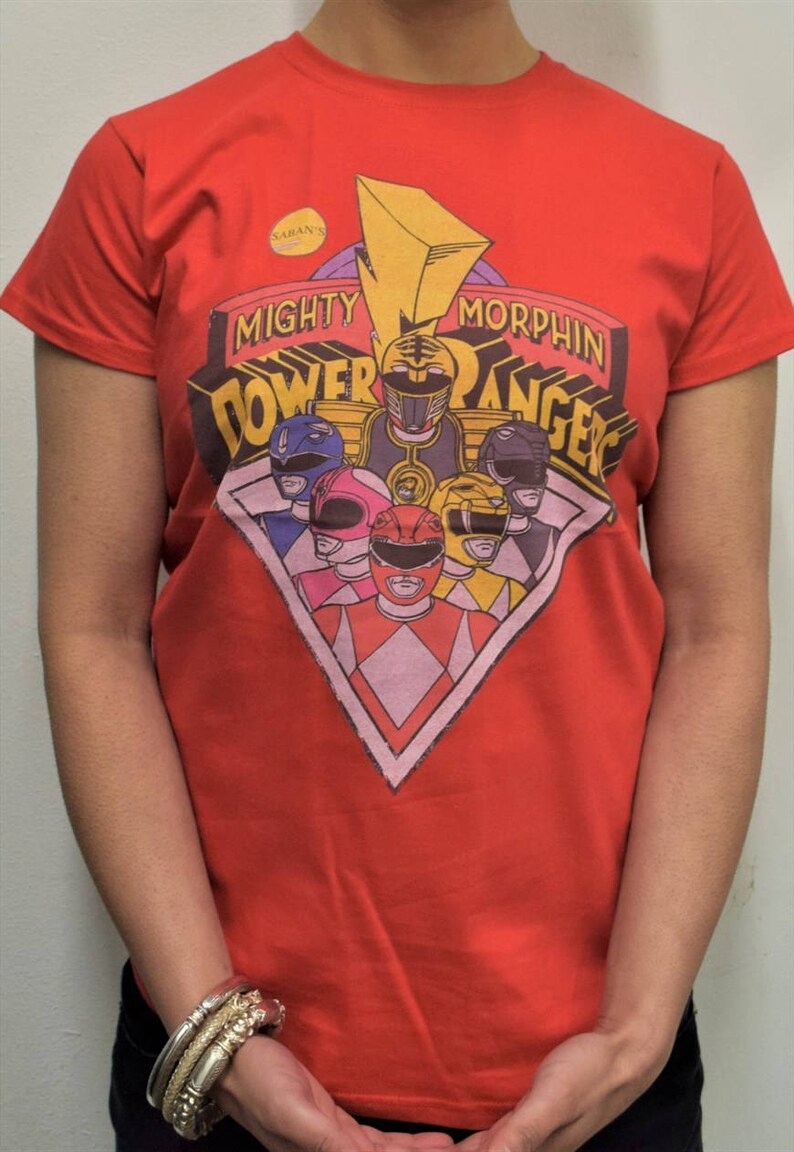 Power Rangers Group Shot Official Ladies Fitted T-shirt red - Etsy