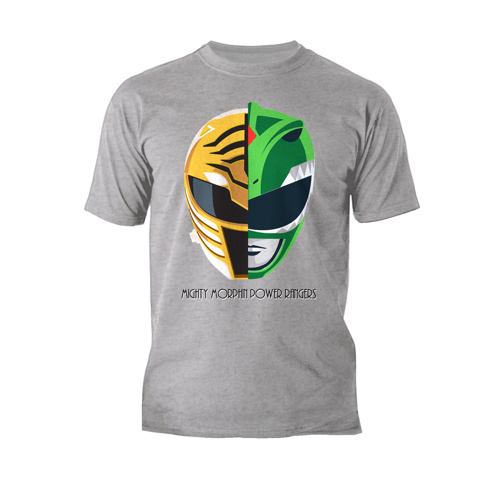 Power Rangers White Green Ranger Face off Official Men's T-shirt blue ...
