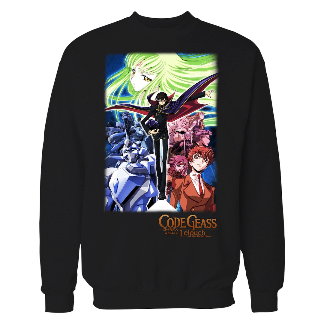 Code Geass Character Collage Official Sweatshirt black / Sports Grey - Etsy