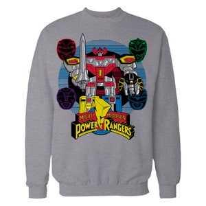 Power Rangers Logo Four Heads Megazord Official Sweatshirt black ...