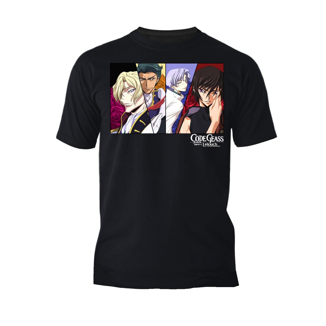 Code Geass Character Split Screen Official Men's T-shirt black / Blue ...