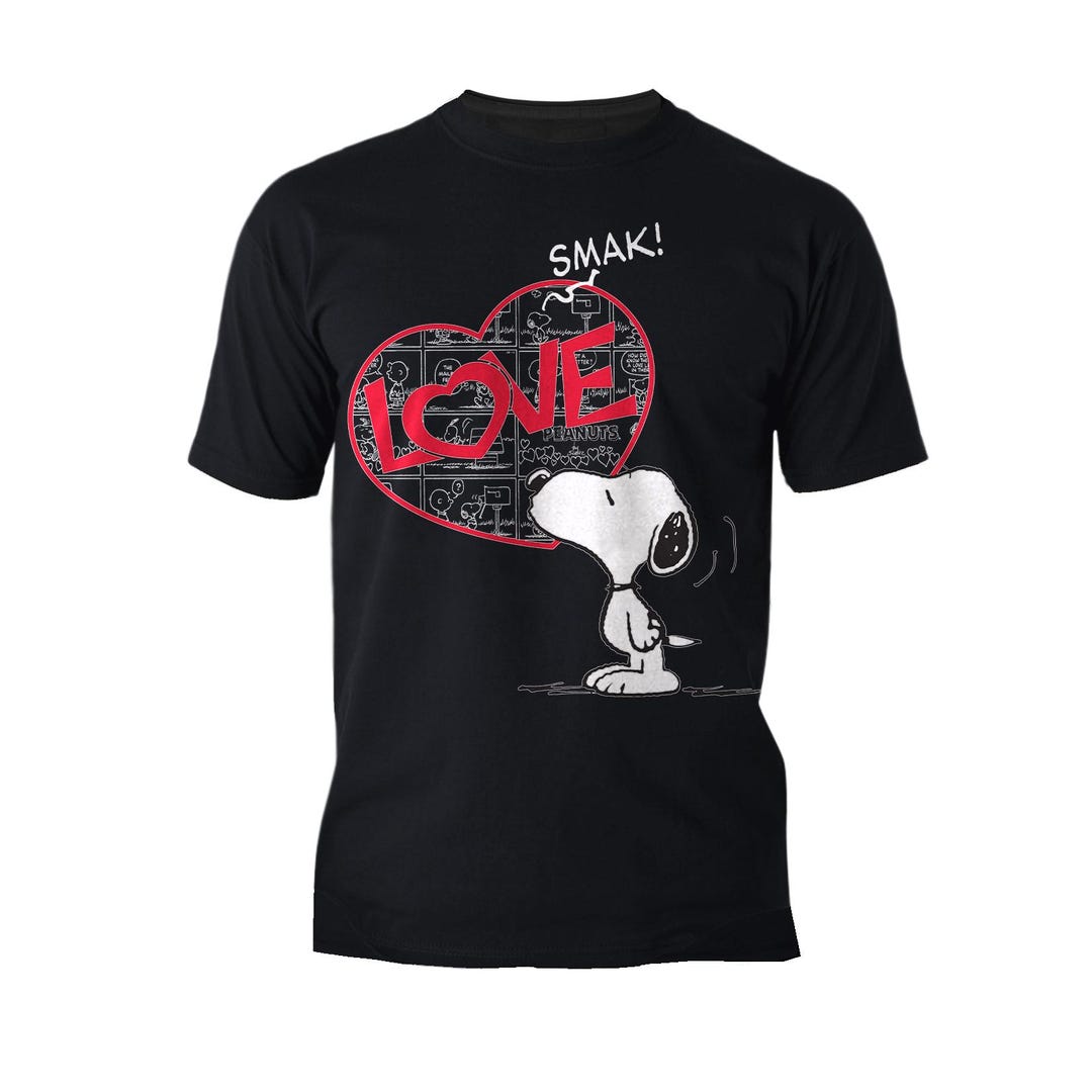 Peanuts Snoopy Comic Love Smak Official Men's T-shirt - Etsy UK