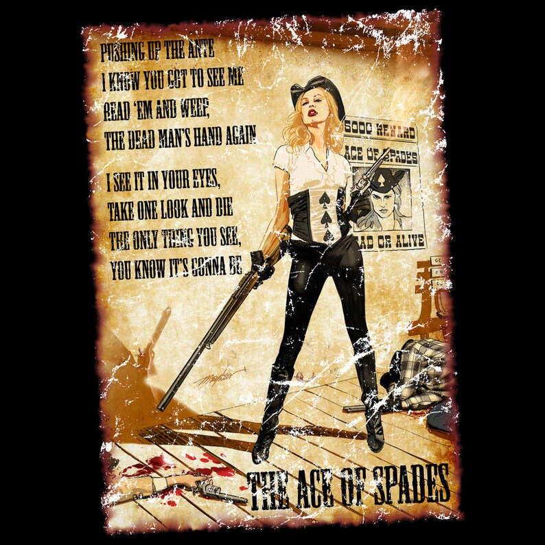 Motörhead Mike Mayhew Lyrics Ace of Spades Men's and - Etsy UK