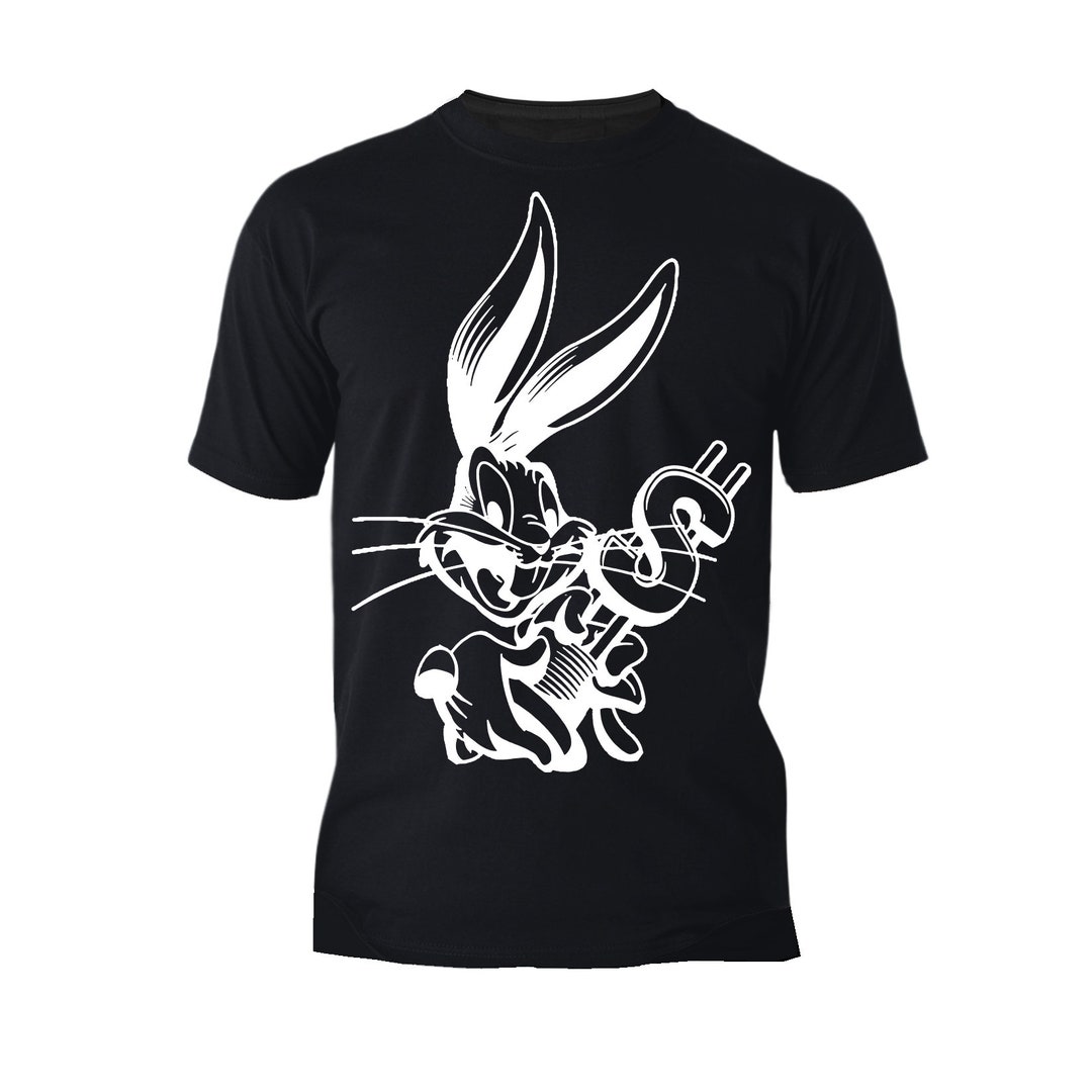 Looney Tunes Bugs Bunny Line Dollar Official Men's T-shirt black / Blue ...
