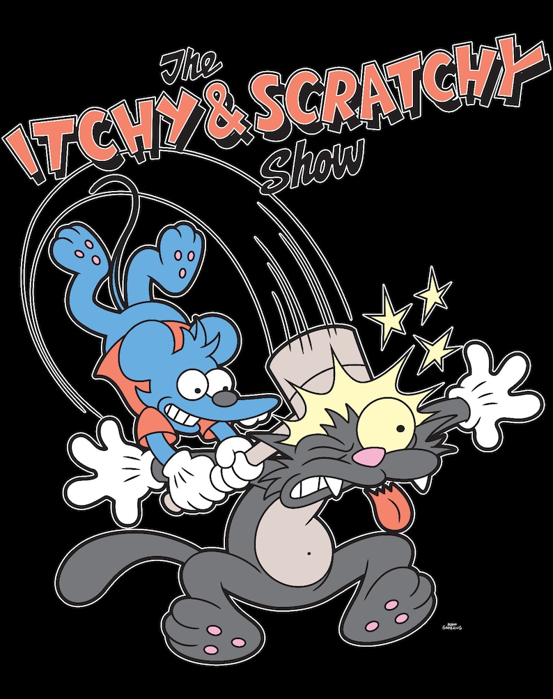 The Simpsons Itchy & Scratchy Hammer Official Women's SKINNY FIT T ...