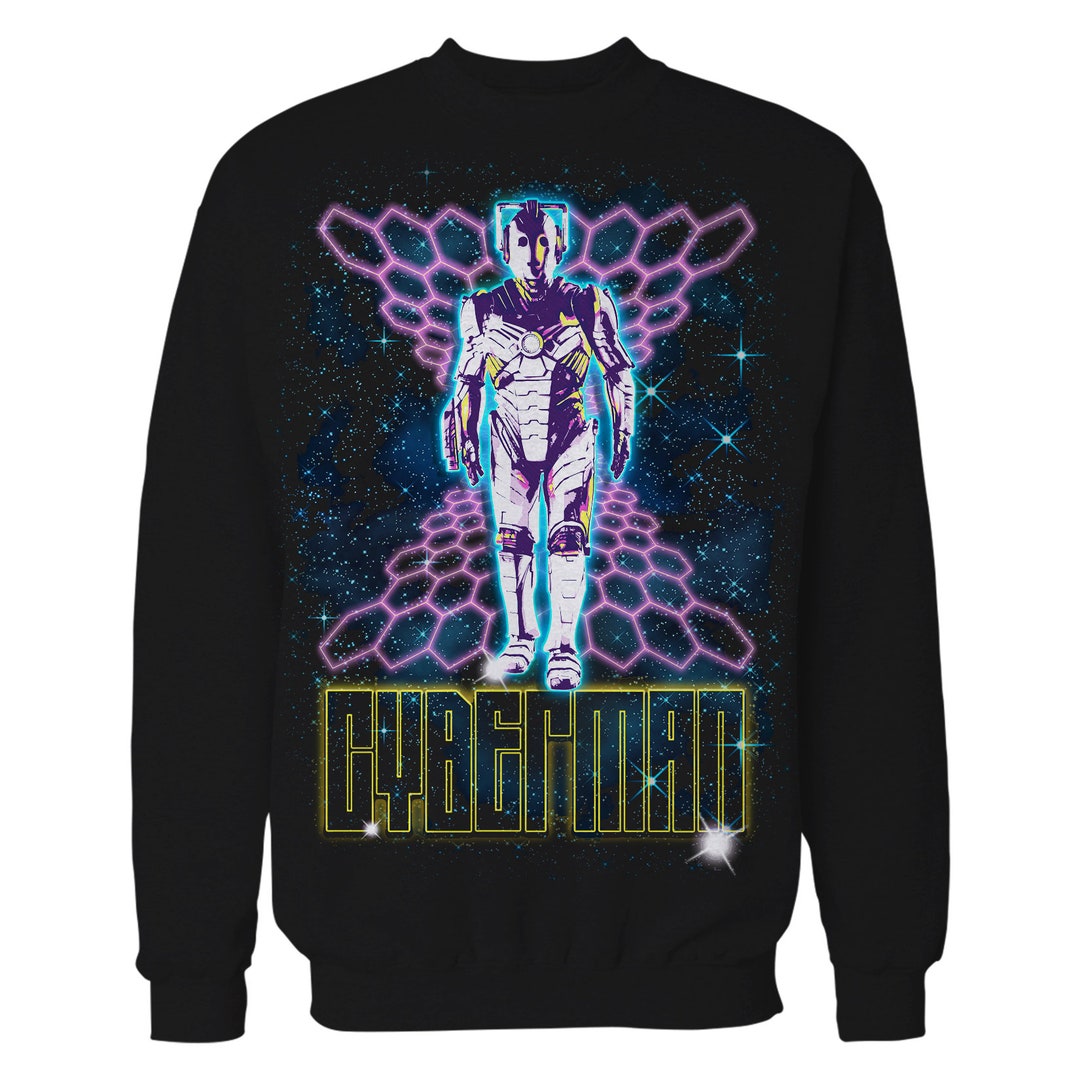Doctor Who 80s Neon Cyberman Official Sweatshirt black / - Etsy