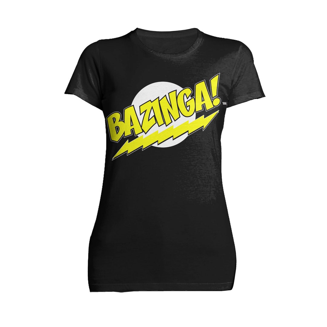 Big Bang Theory Logo Bazinga Official Women's SKINNY FIT T-shirt black ...