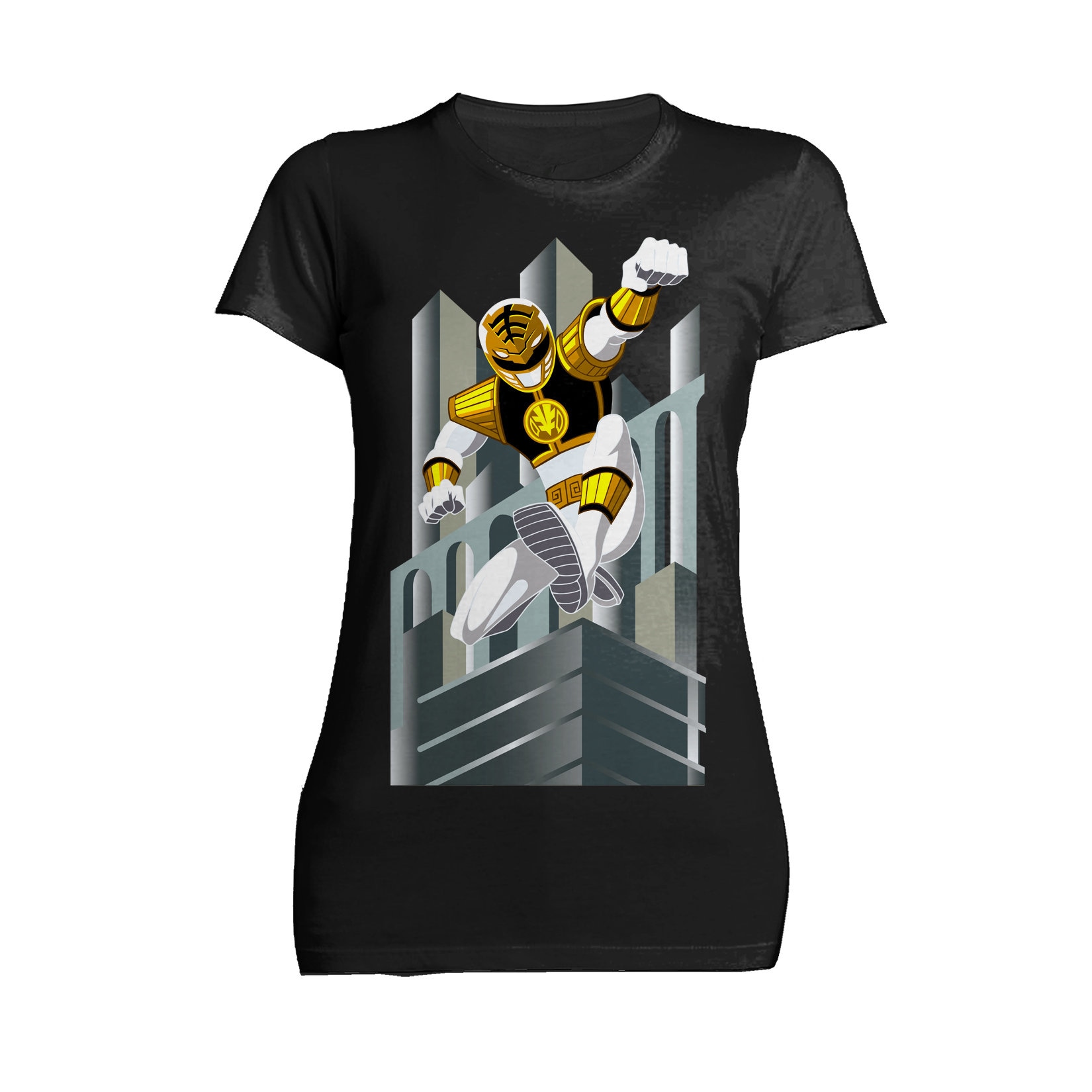 Power Rangers White Ranger Deco Official Women's SKINNY FIT T-shirt ...