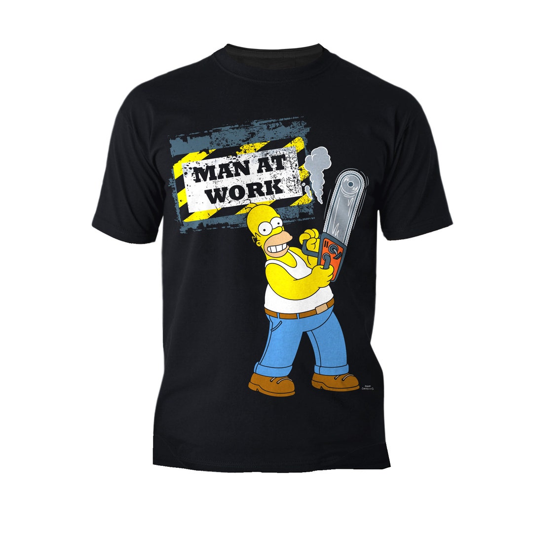 The Simpsons Homer Graphic Man Work Official Men's T-shirt black / Blue ...