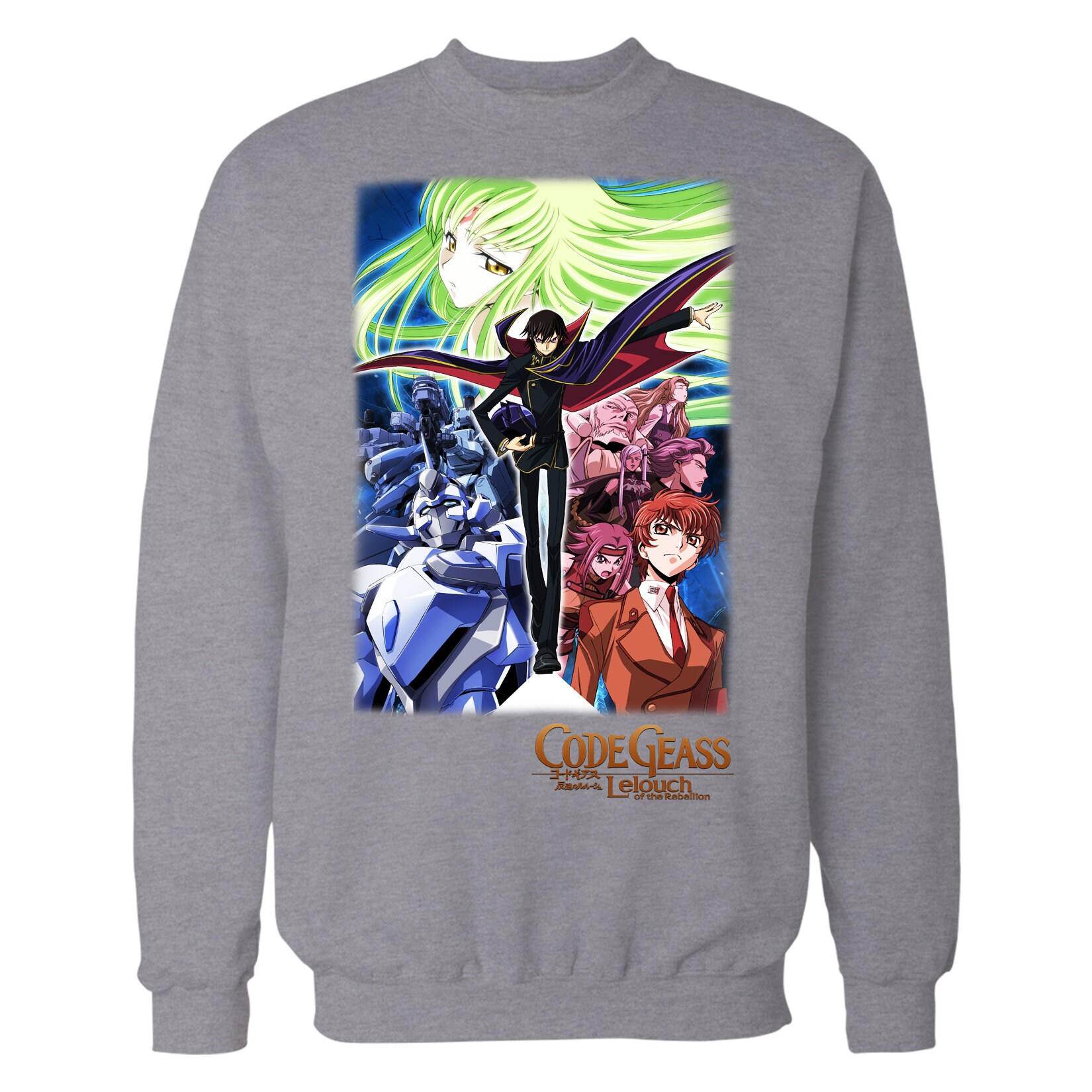Code Geass Character Collage Official Sweatshirt black / Sports Grey - Etsy