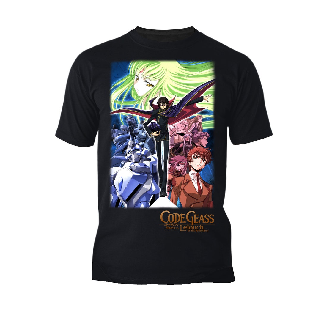 Code Geass Character Collage Official Men's T-shirt black / Pink ...