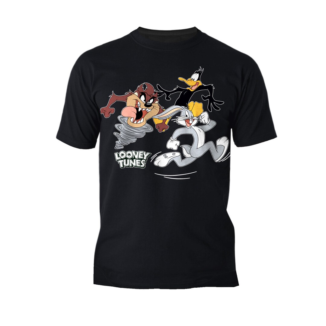 Looney Tunes Trio Bugs Daffy Taz Official Men's T-shirt black / Blue ...