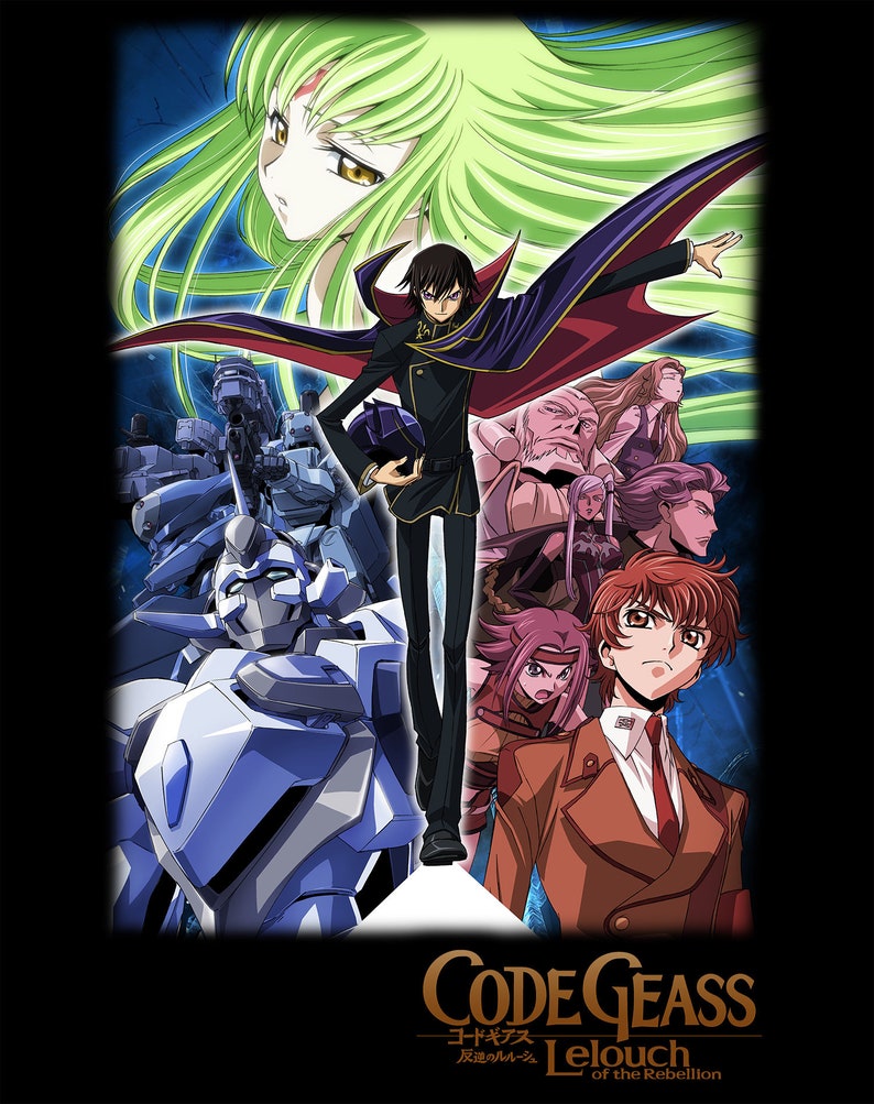 Code Geass Character Collage Official Sweatshirt black / Sports Grey - Etsy