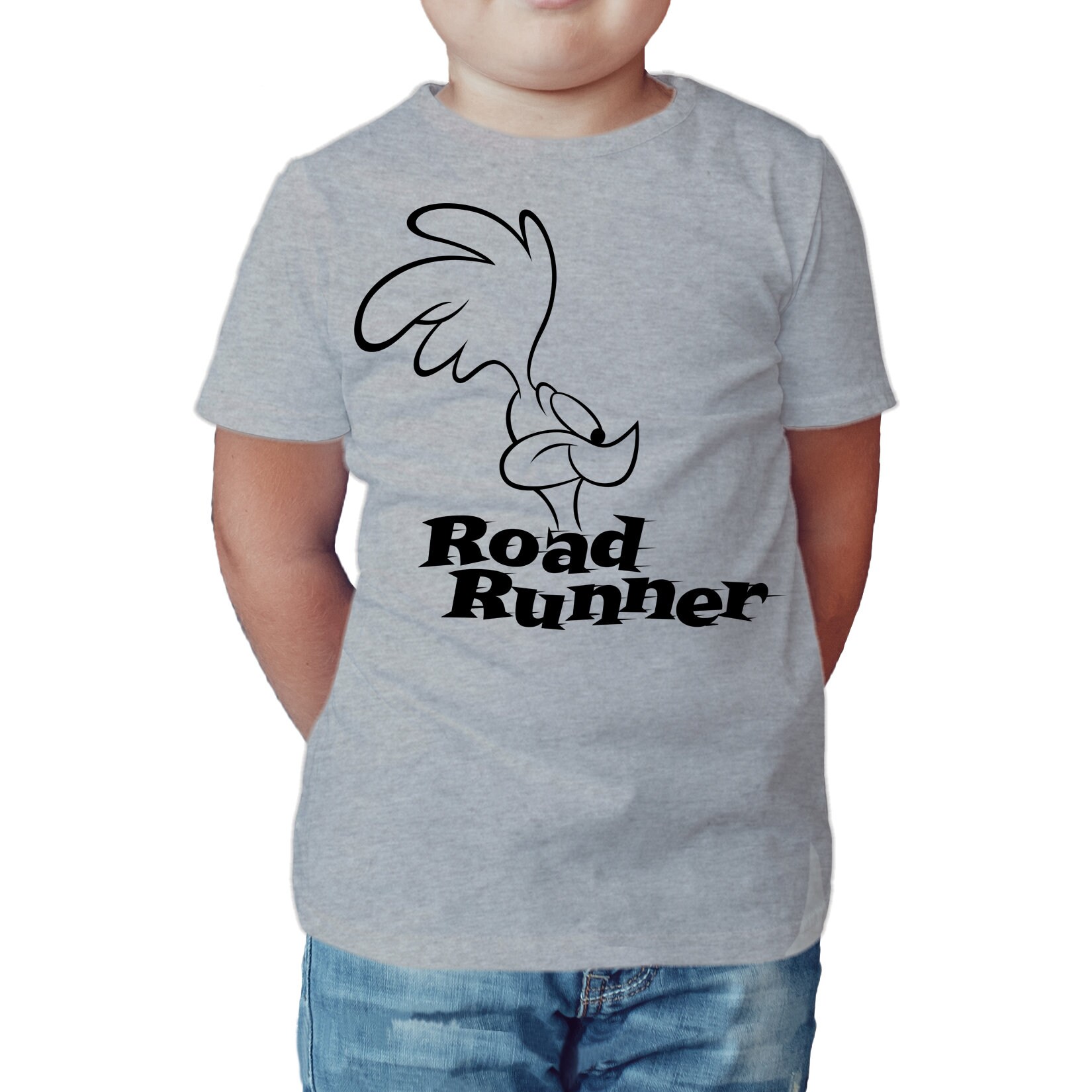 Looney Tunes Road Runner logo Profile Official Kids T-shirt sports Grey ...