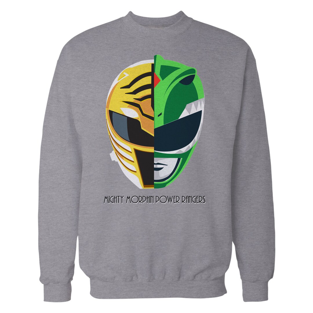 Power Rangers White Green Ranger Face off Official Sweatshirt MMPR ...