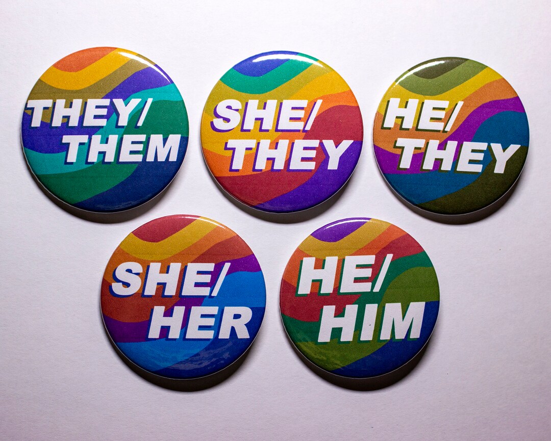 Individual Pronoun Pinback Buttons - Etsy