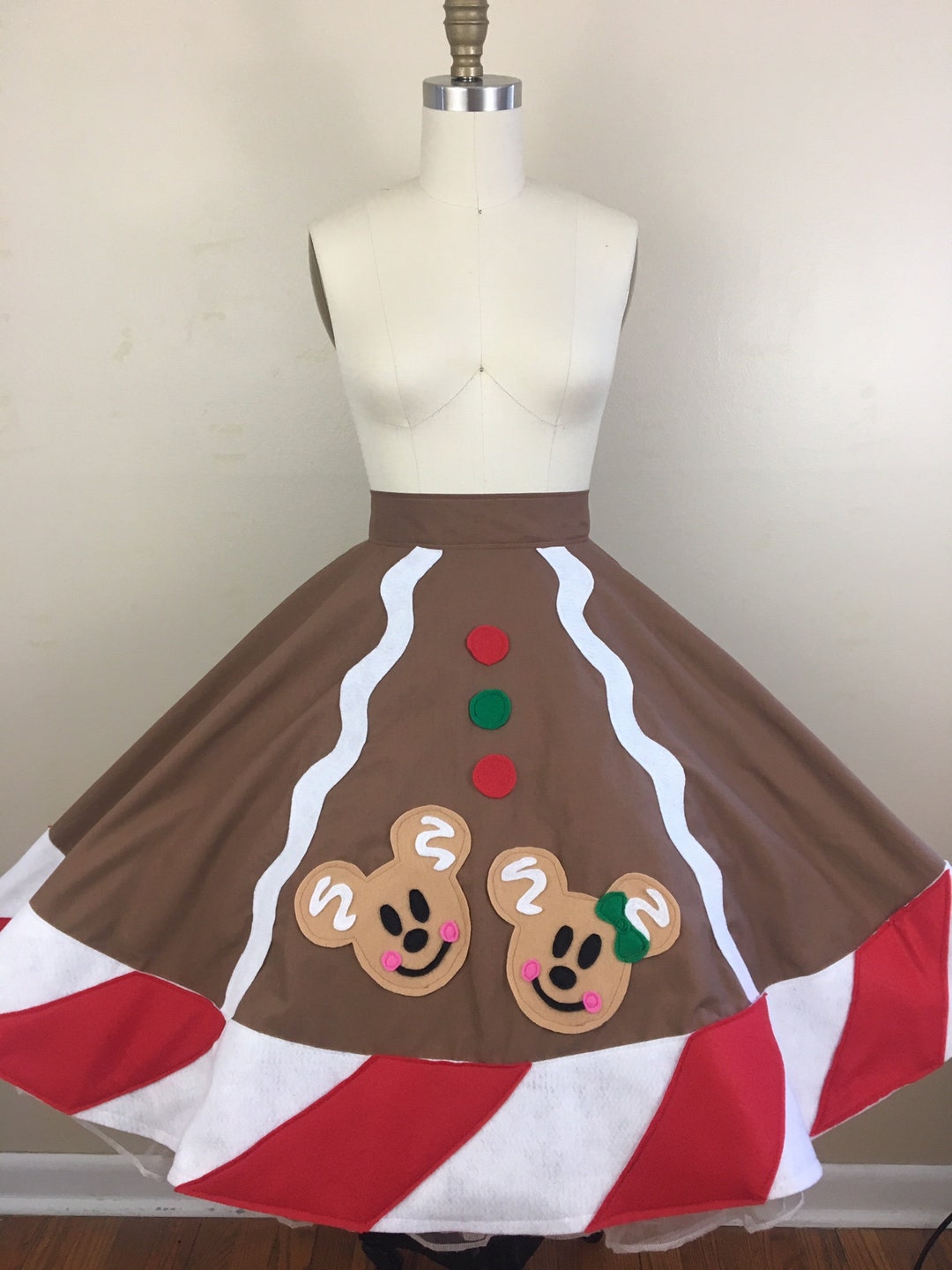 Gingerbread Pals Circle Skirt/disney Christmas/gingerbread Skirt ...